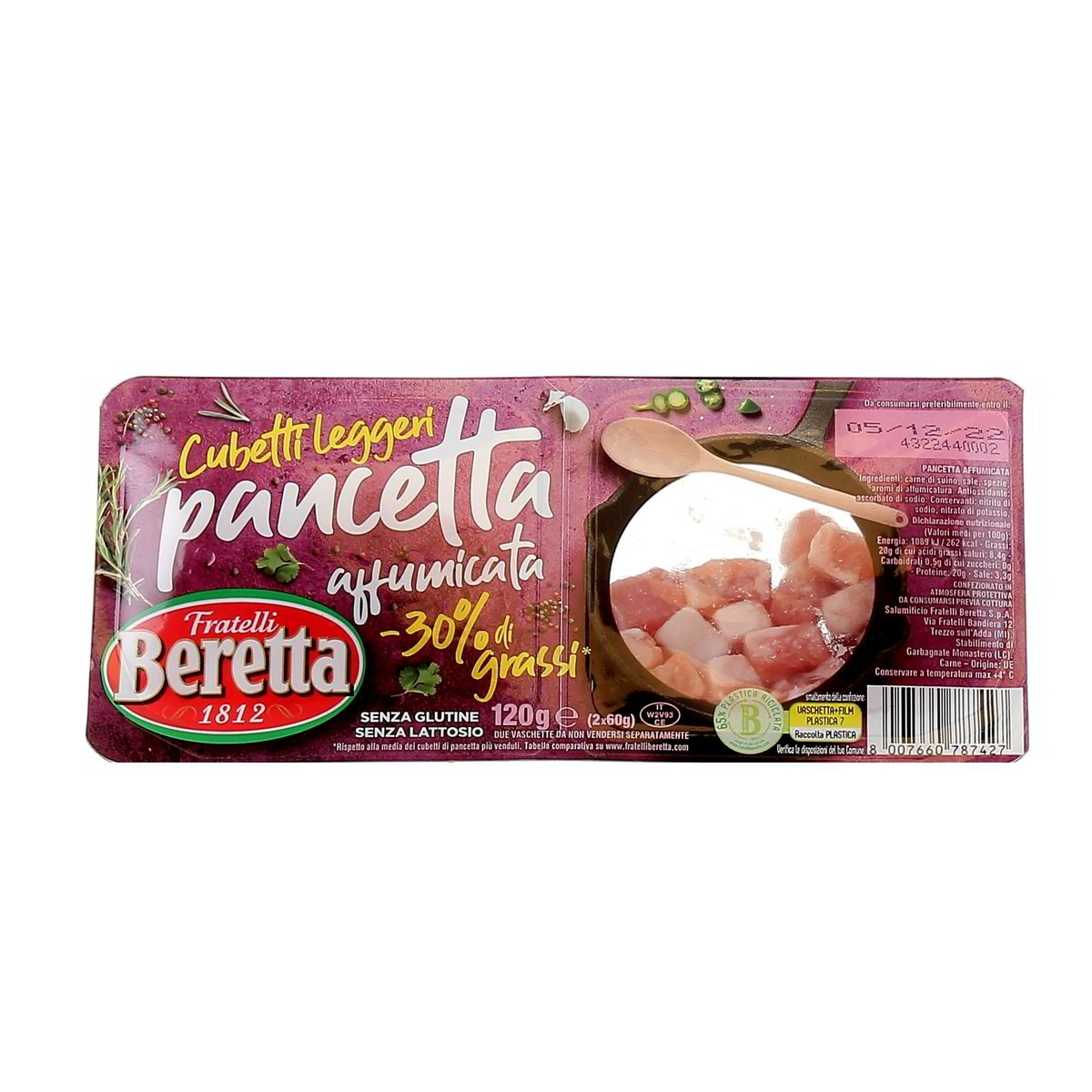PANCETTA AFFUMICATA A CUBETTI BERETTA 120 g in dettaglio | Pewex Spesa ...